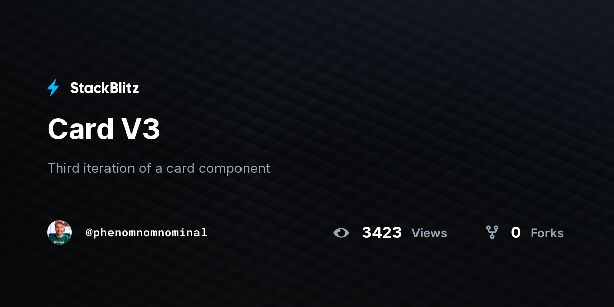 Card V3 - StackBlitz