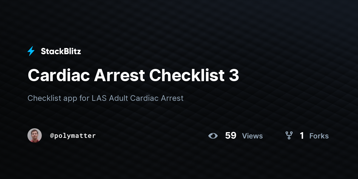 Cardiac Arrest Checklist 3 - StackBlitz