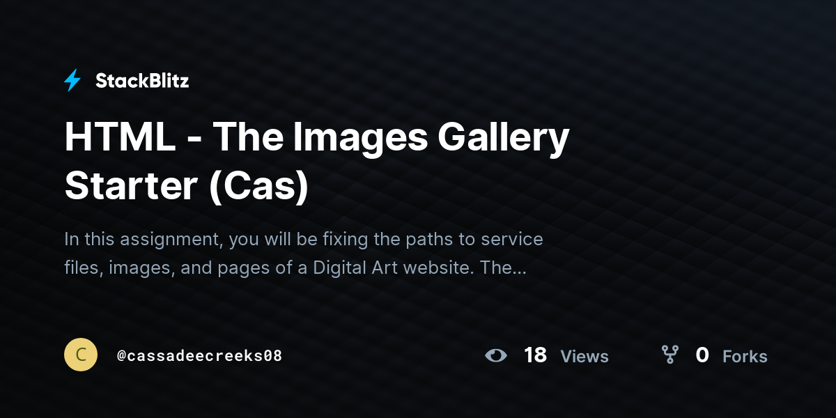 HTML - The Images Gallery Starter (Cas) - StackBlitz
