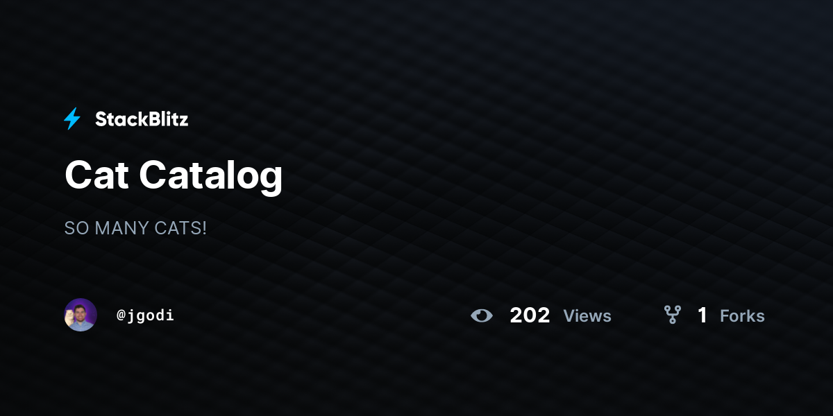 Cat Catalog - StackBlitz