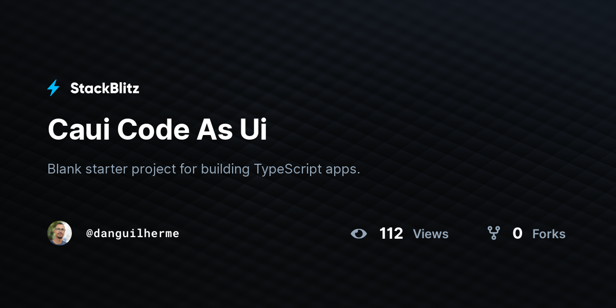 Caui Code As Ui - StackBlitz