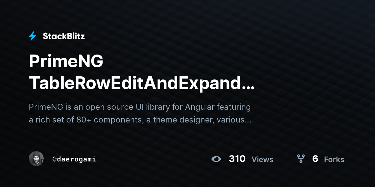 PrimeNG TableRowEditAndExpand template-vs-reactive forms - StackBlitz