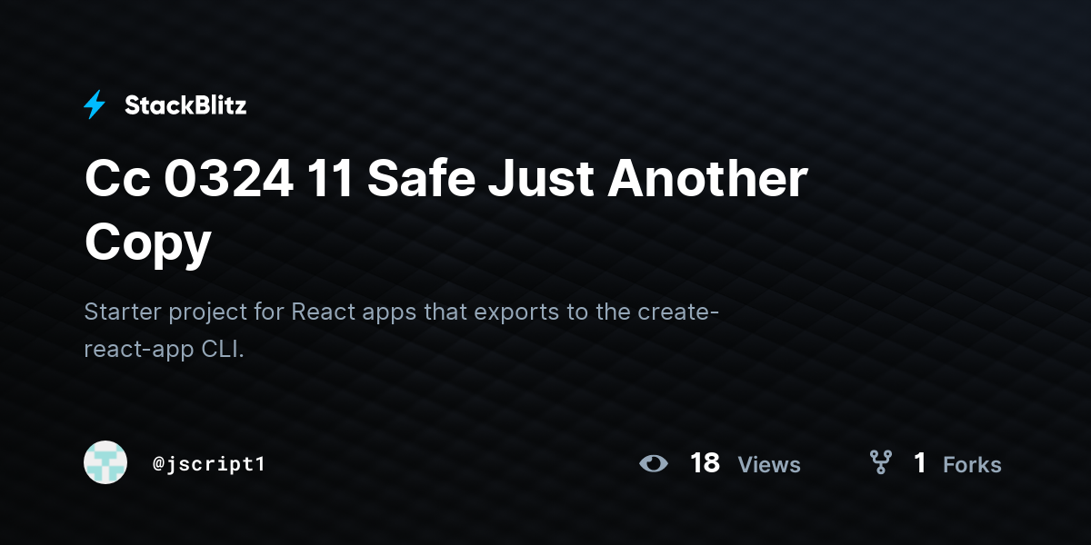 Cc 0324 11 Safe Just Another Copy - StackBlitz