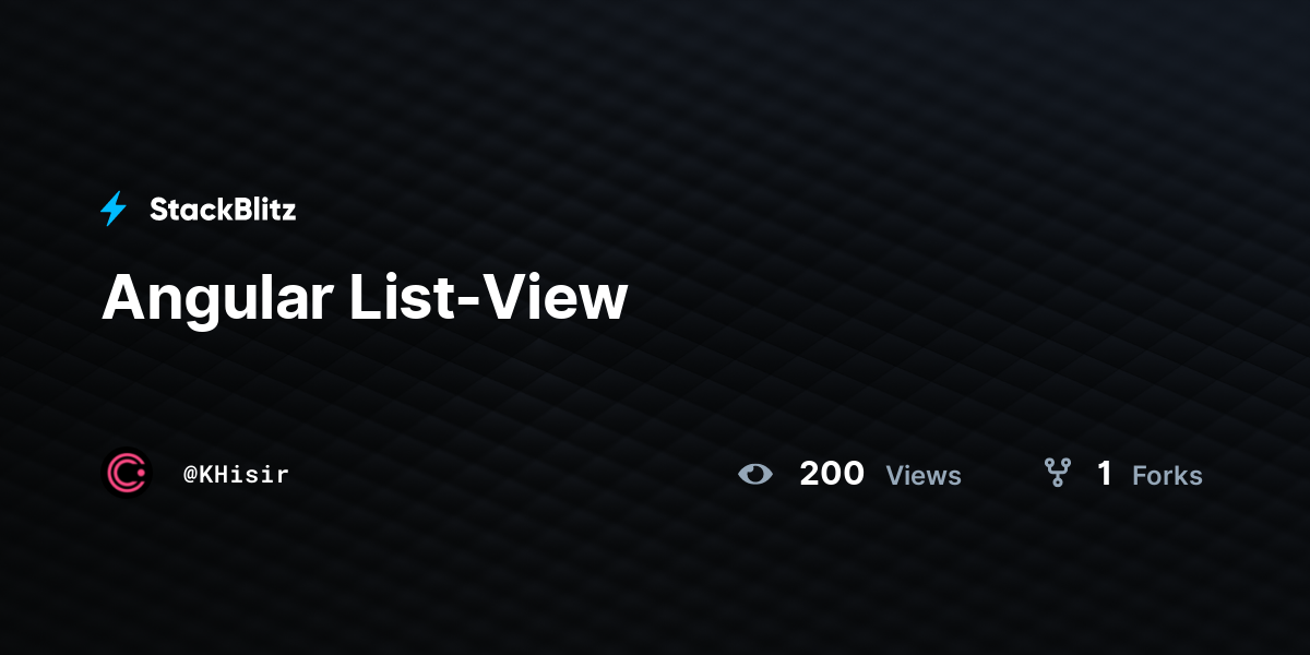 Angular List-View - StackBlitz