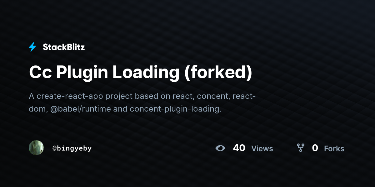 Cc Plugin Loading (forked) - StackBlitz
