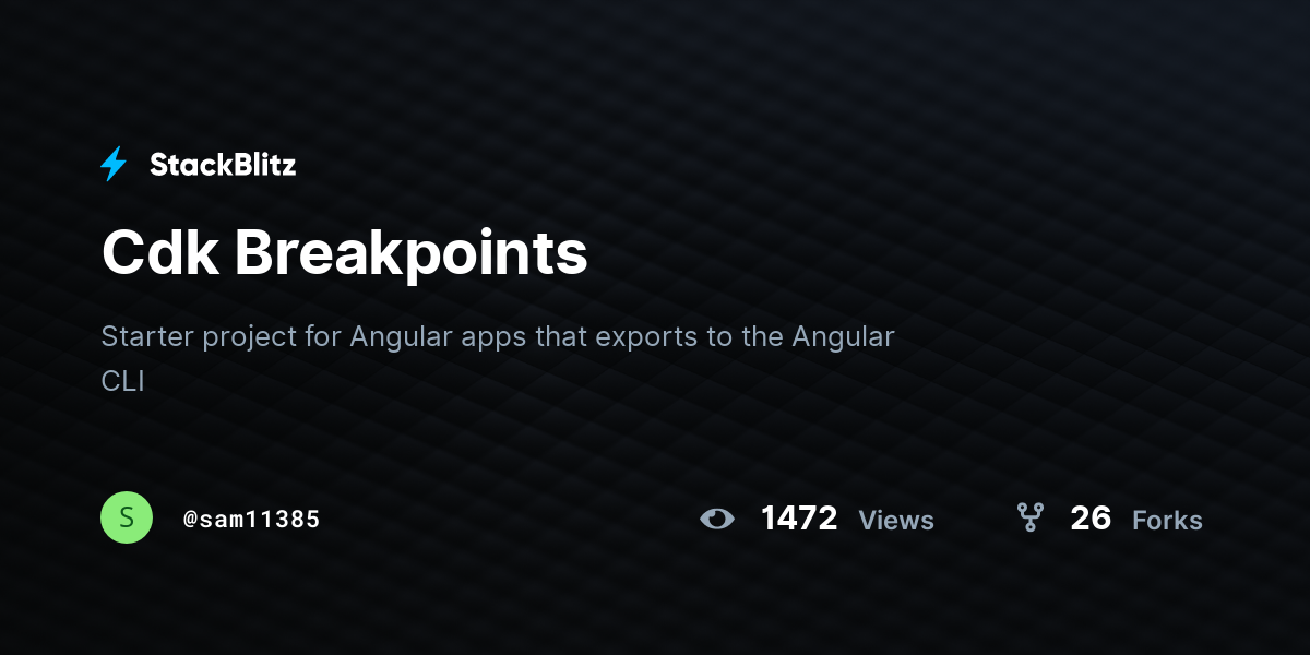 Cdk Breakpoints - StackBlitz