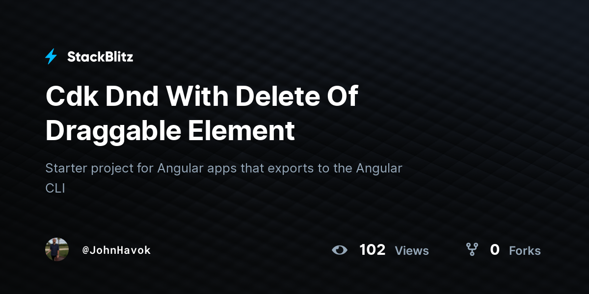 Cdk Dnd With Delete Of Draggable Element - StackBlitz