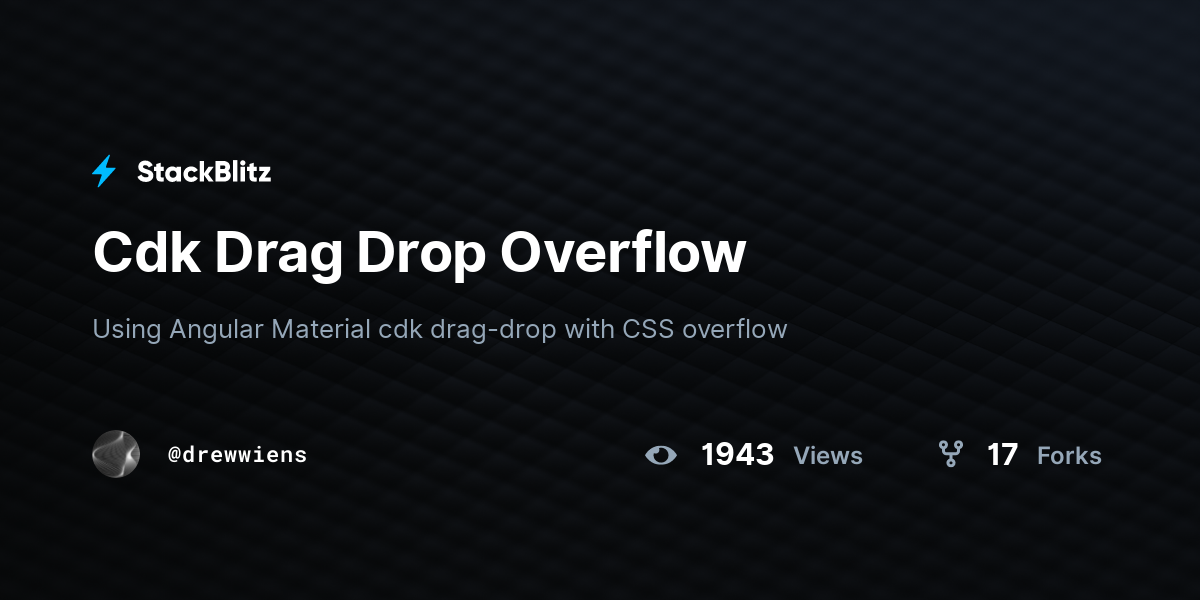 Cdk Drag Drop Overflow - StackBlitz