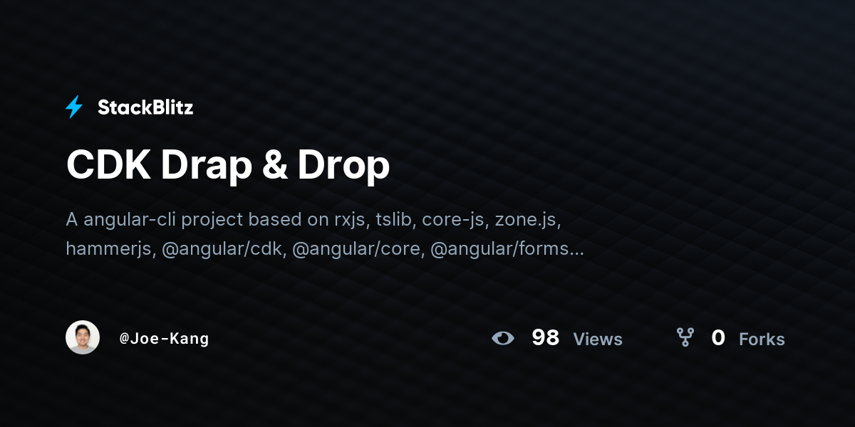 Cdk Drap And Drop Stackblitz 