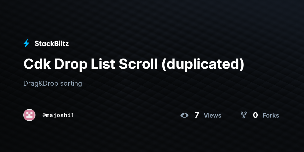 Cdk Drop List Scroll (duplicated) - StackBlitz