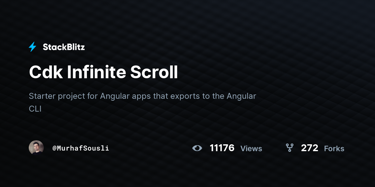 Cdk Infinite Scroll - StackBlitz