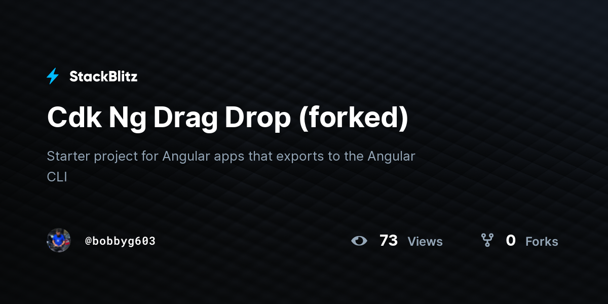 Cdk Ng Drag Drop (forked) - StackBlitz Cdk Ng Drag Drop (forked) - StackBlitz