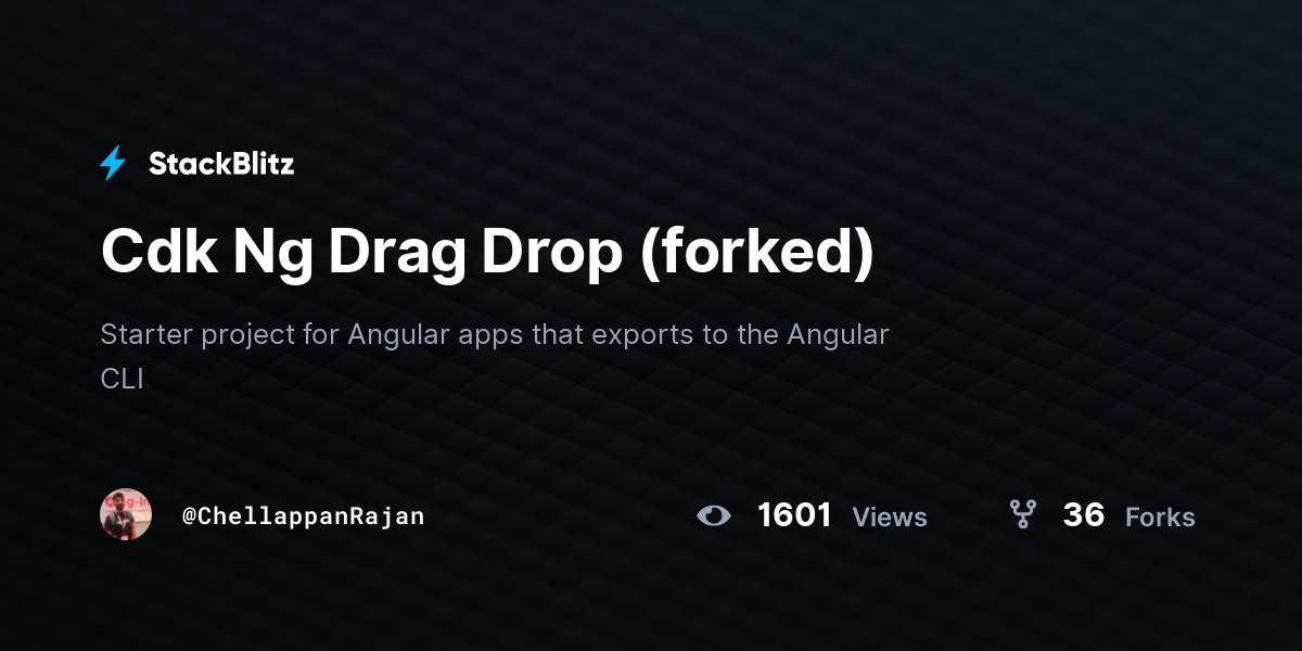 Cdk Ng Drag Drop (forked) - StackBlitz