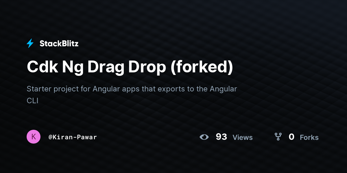 Cdk Ng Drag Drop (forked) - StackBlitz