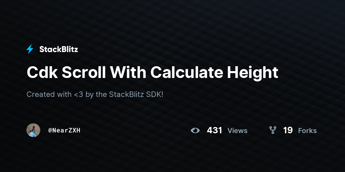 Cdk Scroll With Calculate Height - StackBlitz Cdk Scroll With Calculate Height - StackBlitz