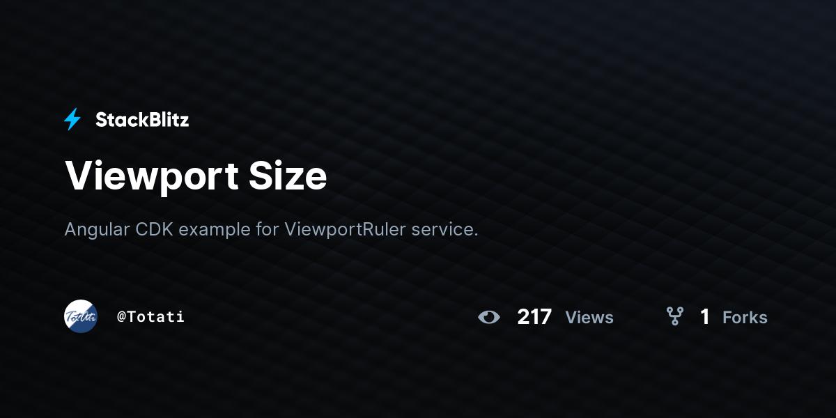 Viewport Size - StackBlitz