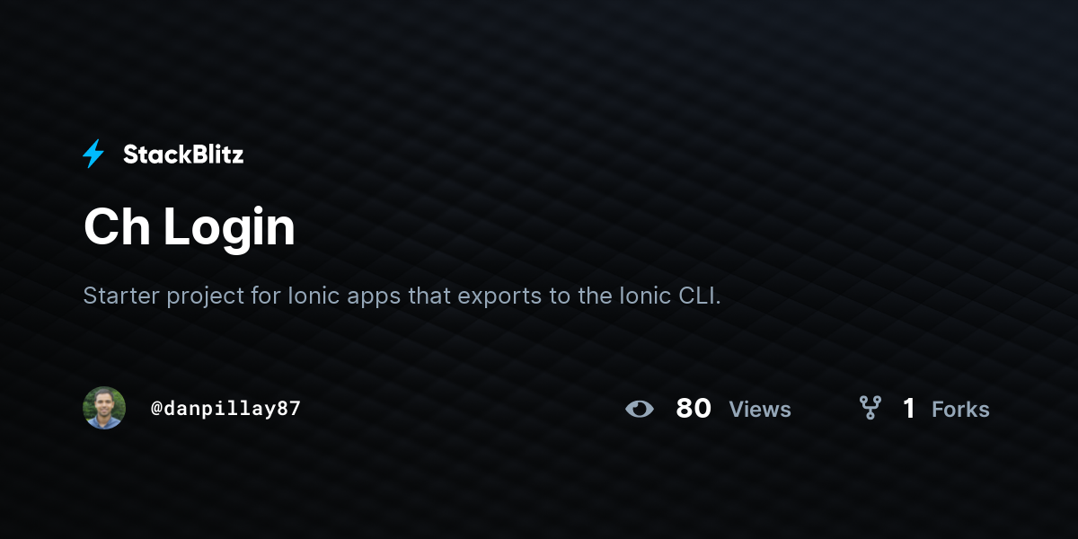 Ch Login - StackBlitz