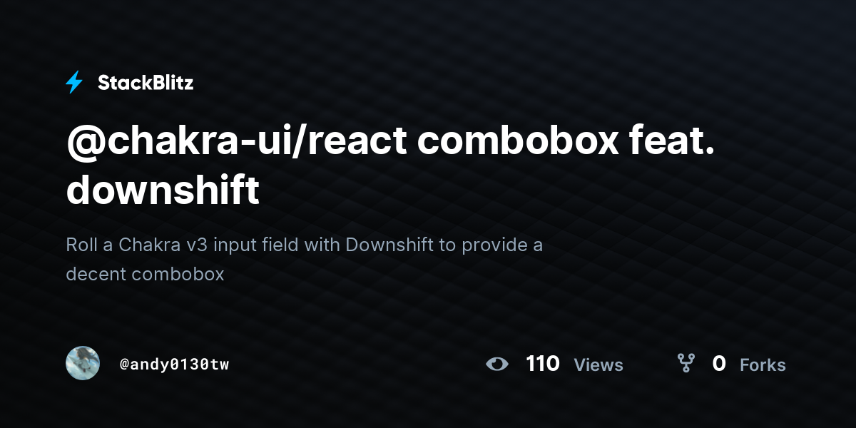 @chakra-ui/react combobox feat. downshift - StackBlitz @chakra-ui/react combobox feat. downshift - StackBlitz