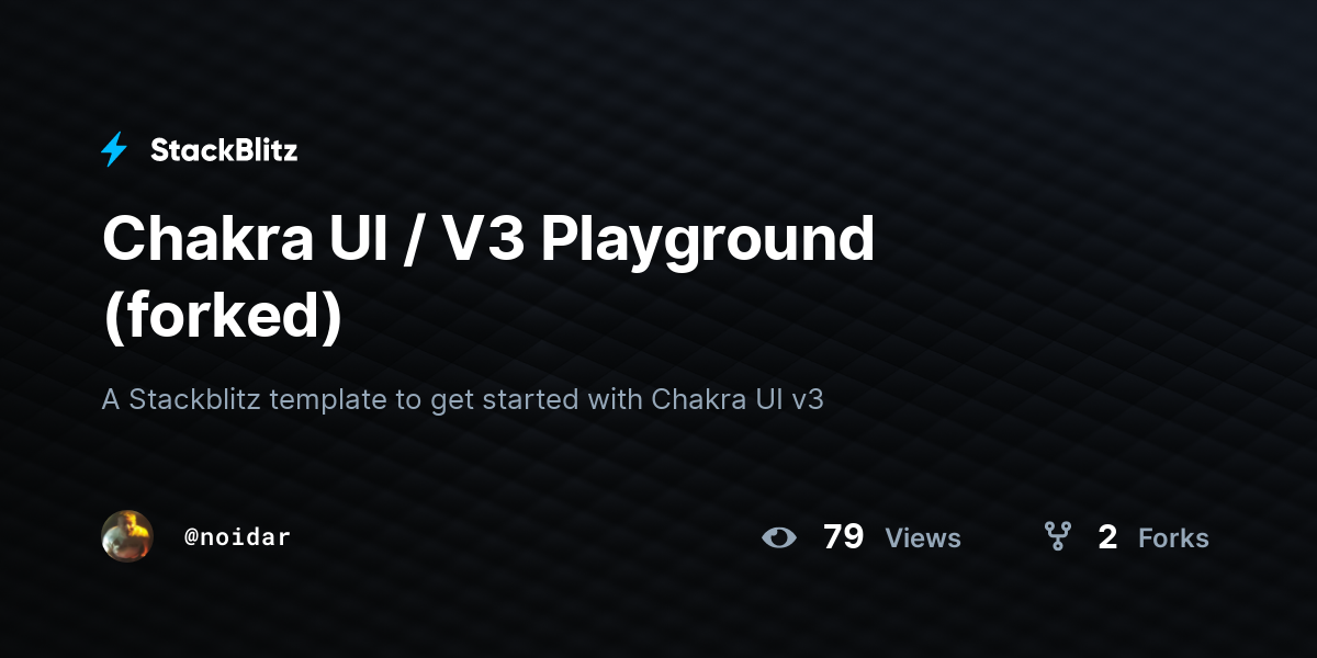 Chakra UI / V3 Playground (forked) - StackBlitz
