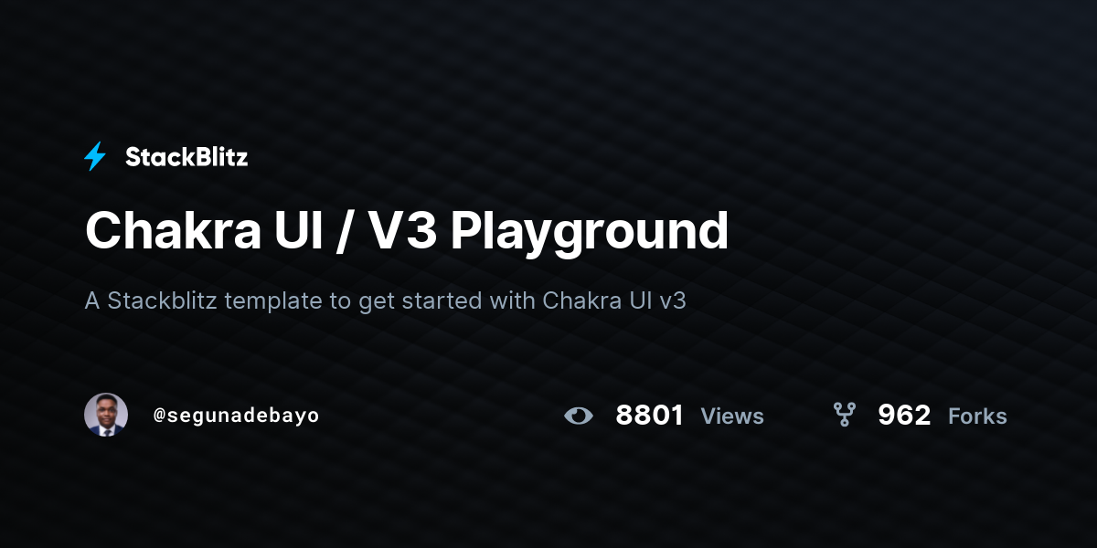 Chakra UI / V3 Playground - StackBlitz