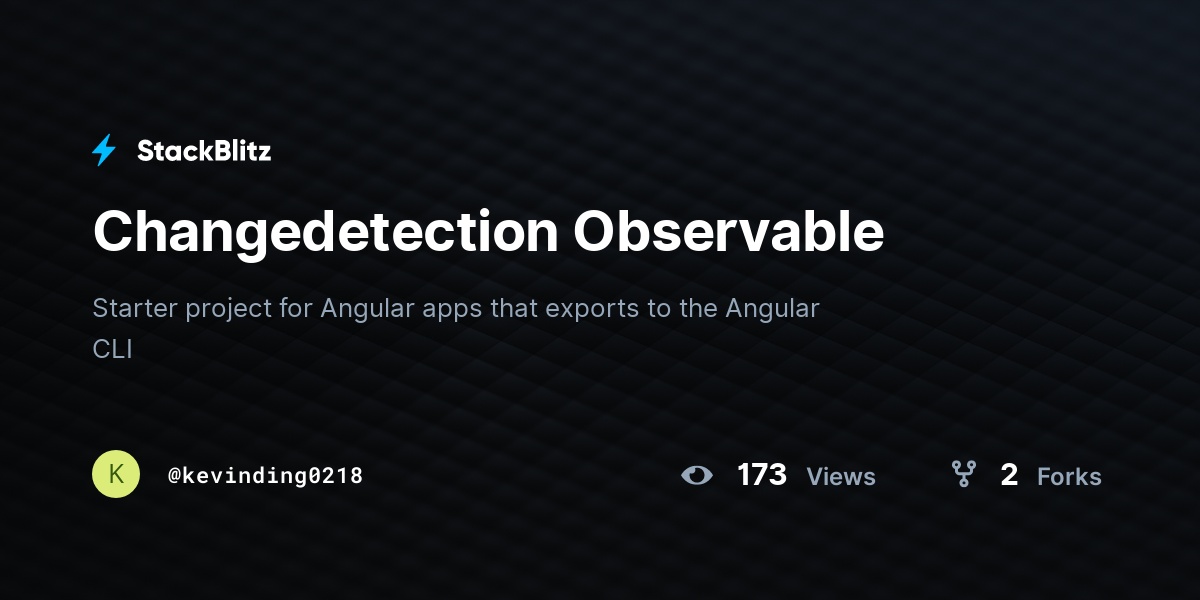 Changedetection Observable Stackblitz
