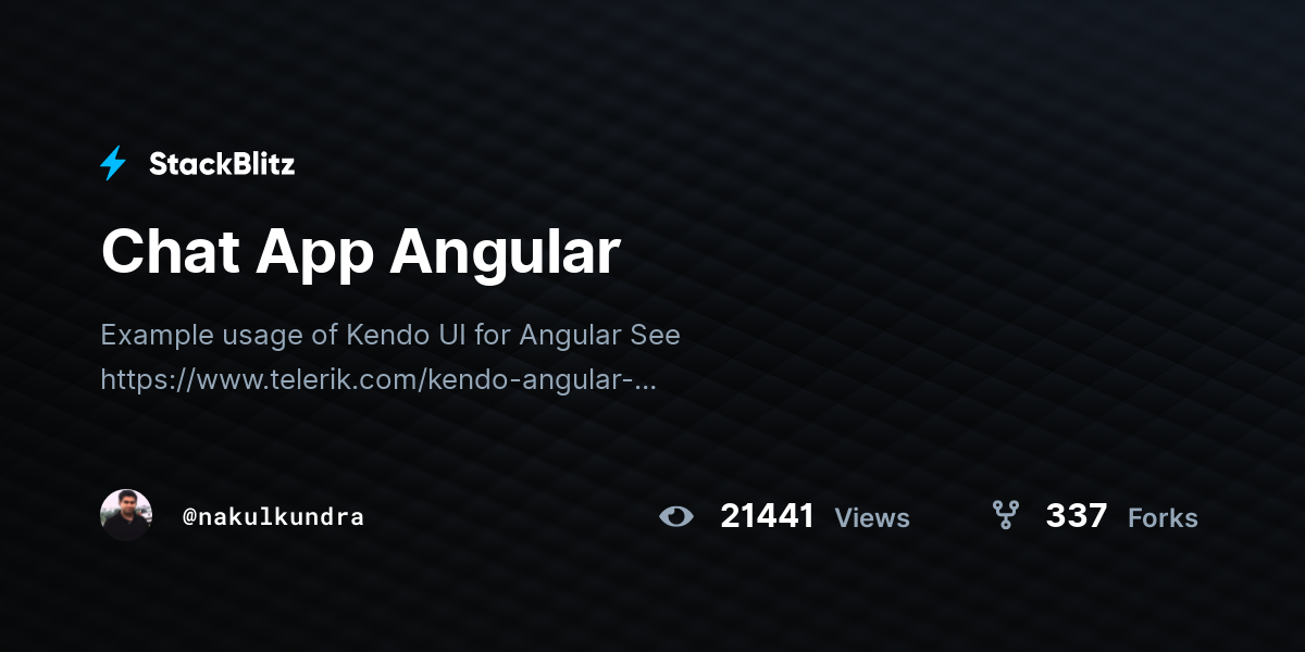 Chat App Angular - StackBlitz