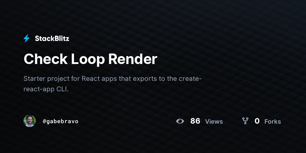 Check Loop Render - StackBlitz
