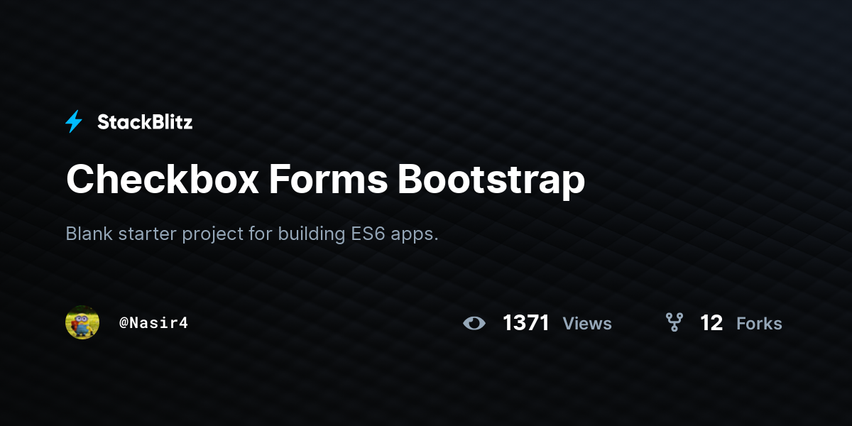 Checkbox Forms Bootstrap - StackBlitz