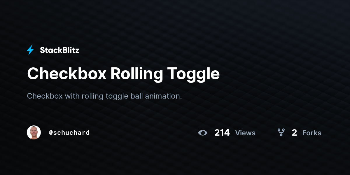 Checkbox Rolling Toggle - StackBlitz Checkbox Rolling Toggle - StackBlitz