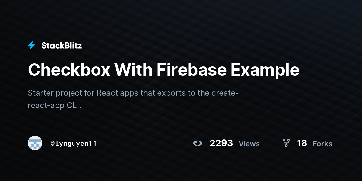 Checkbox With Firebase Example - StackBlitz
