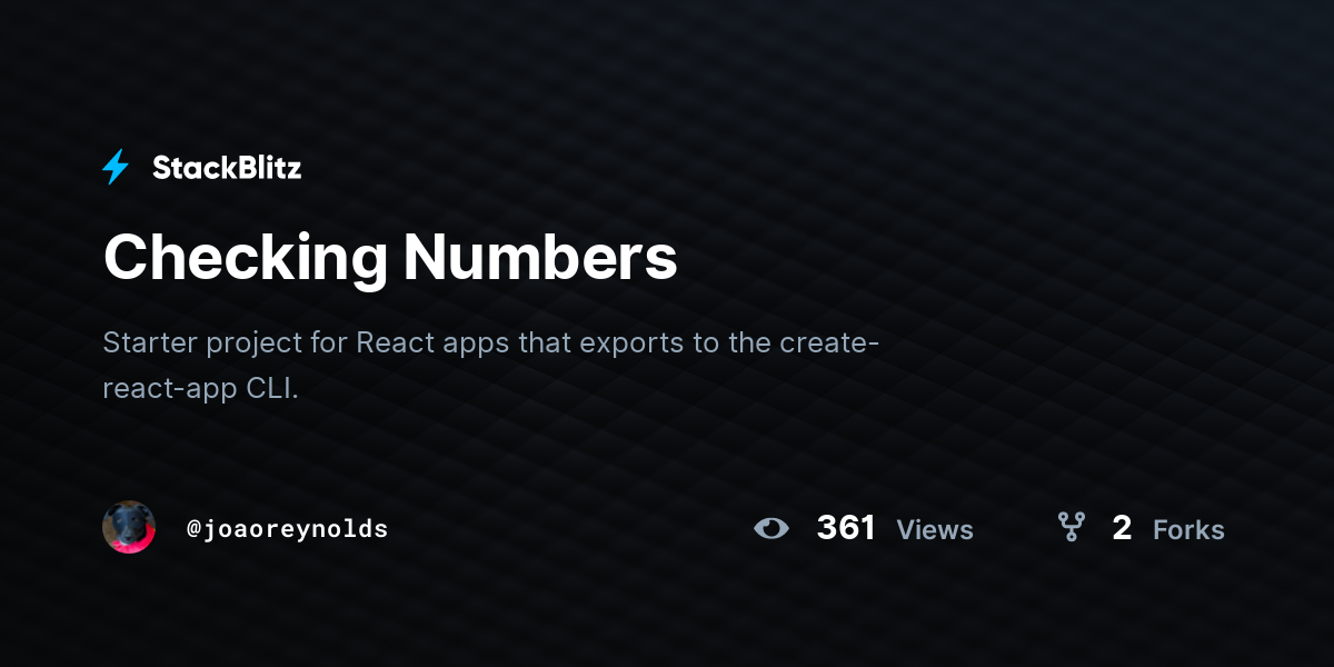 Checking Numbers - StackBlitz