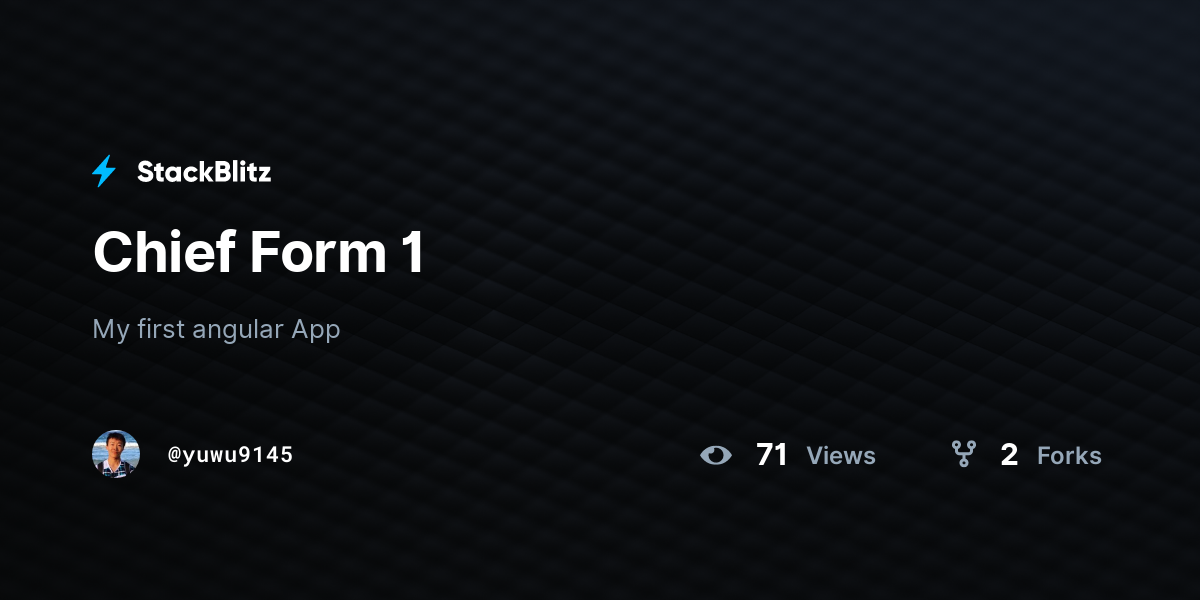 Chief Form 1 - StackBlitz