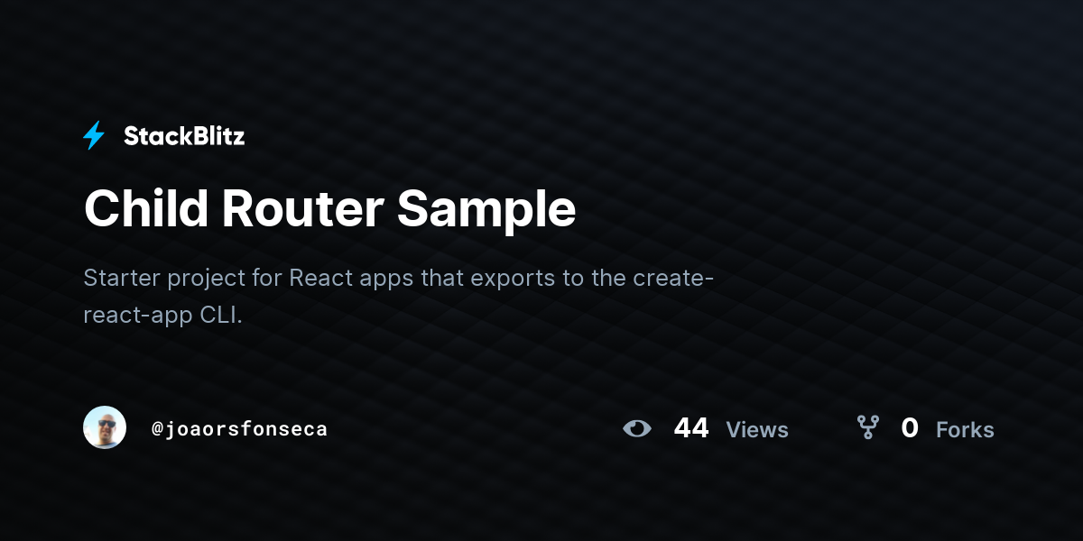 Child Router Sample - StackBlitz Child Router Sample - StackBlitz