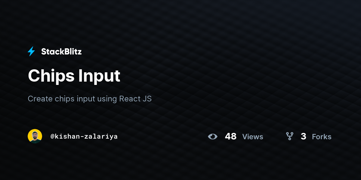 Chips Input - StackBlitz