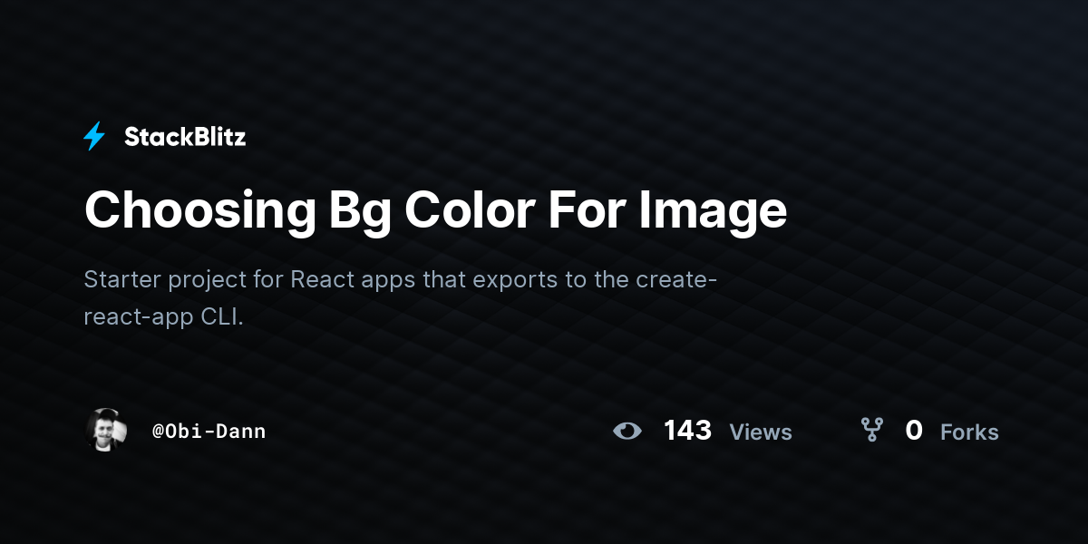 Choosing Bg Color For Image - StackBlitz