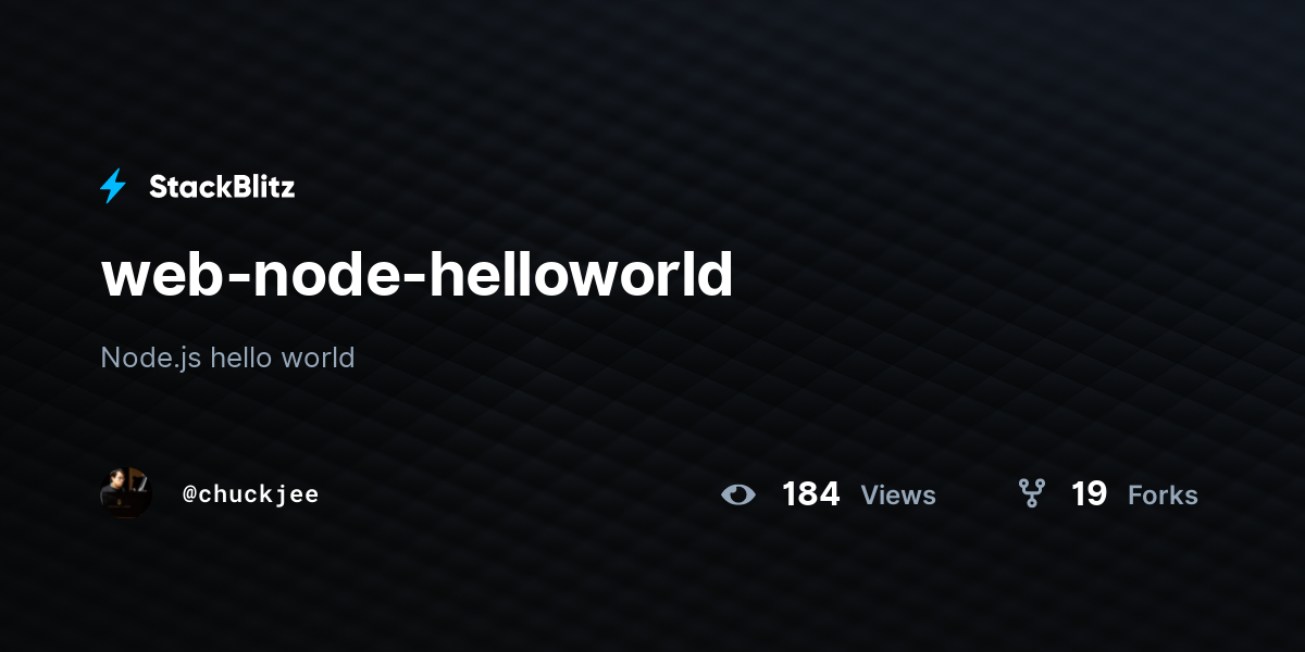 web-node-helloworld - StackBlitz