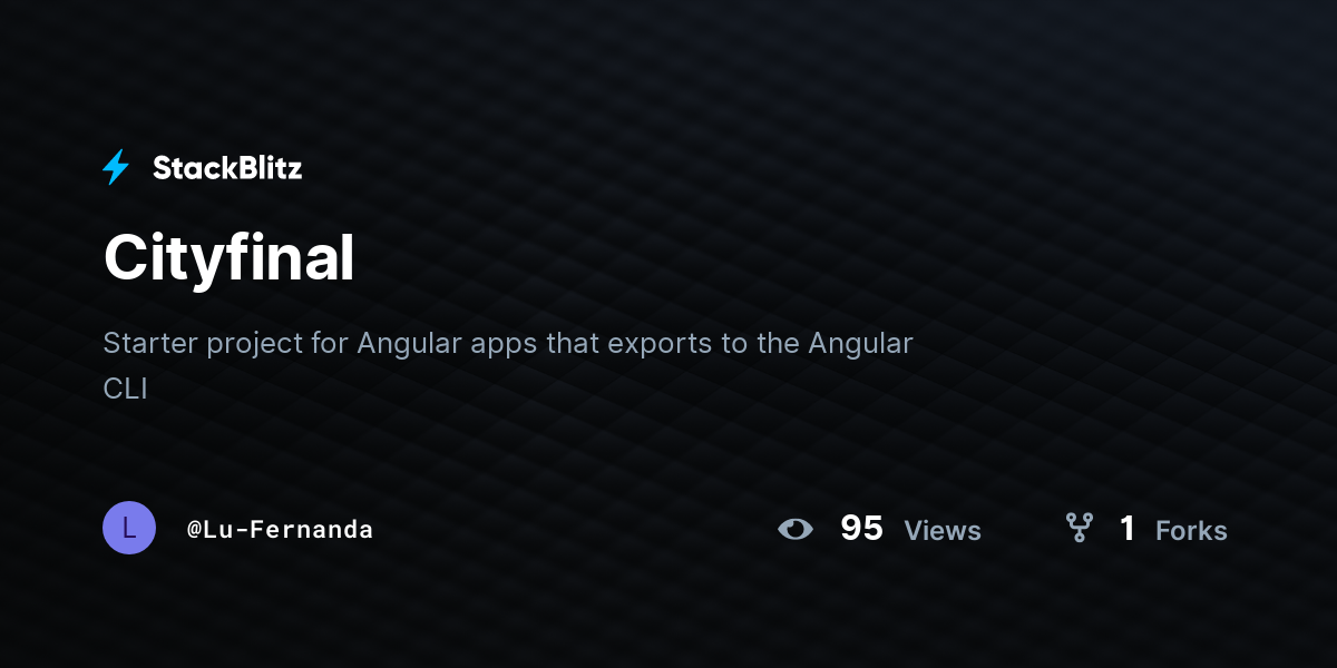 Cityfinal - StackBlitz