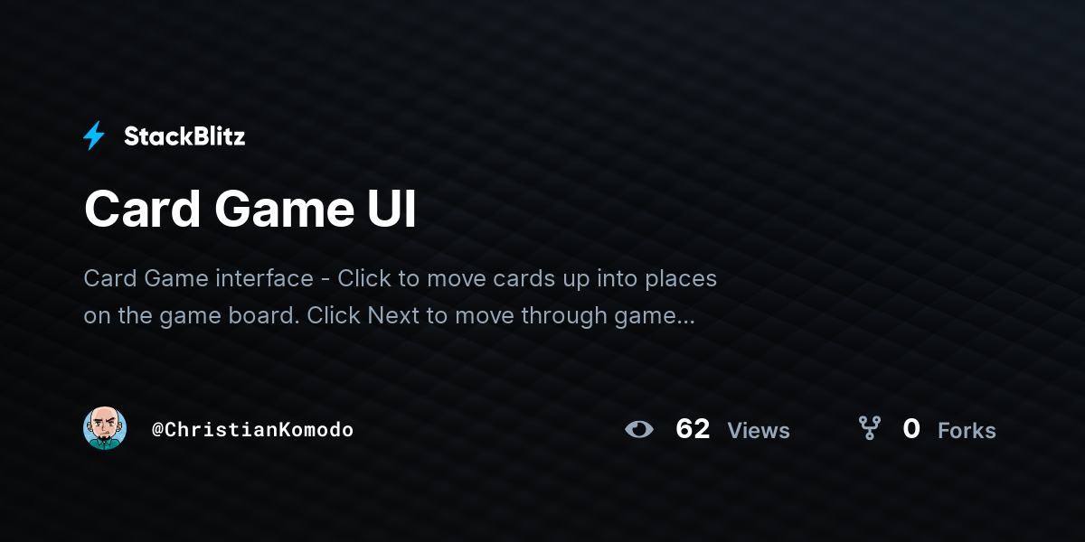 Card Game UI - StackBlitz