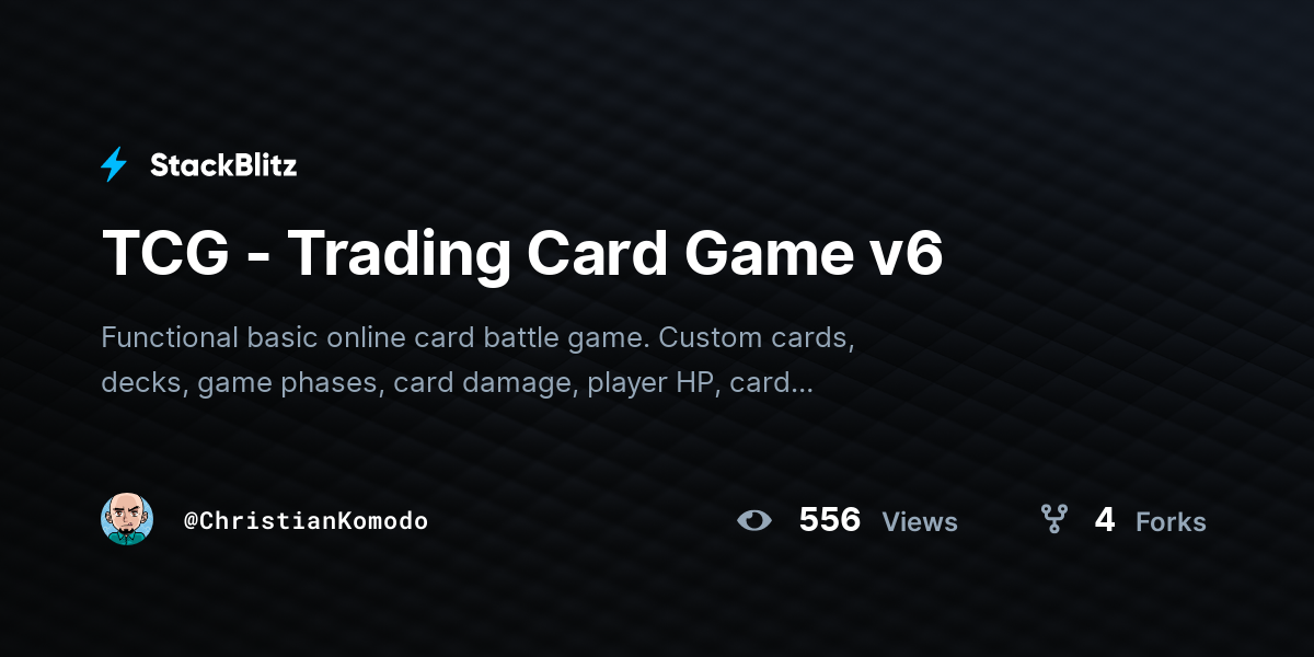 TCG - Trading Card Game v6 - StackBlitz