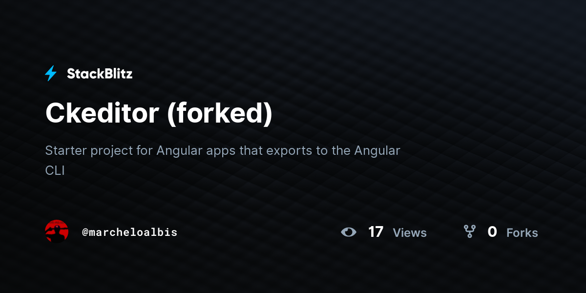 Ckeditor (forked) - StackBlitz