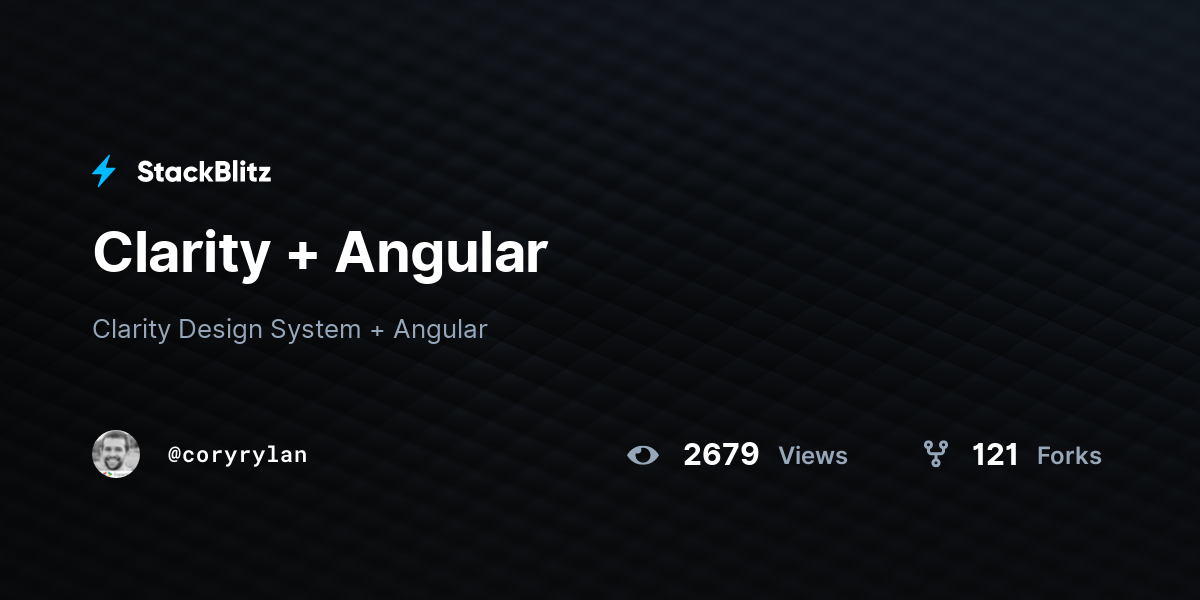 Clarity + Angular - StackBlitz Clarity + Angular - StackBlitz
