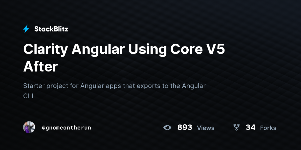 Clarity Angular Using Core V5 After - StackBlitz Clarity Angular Using Core V5 After - StackBlitz