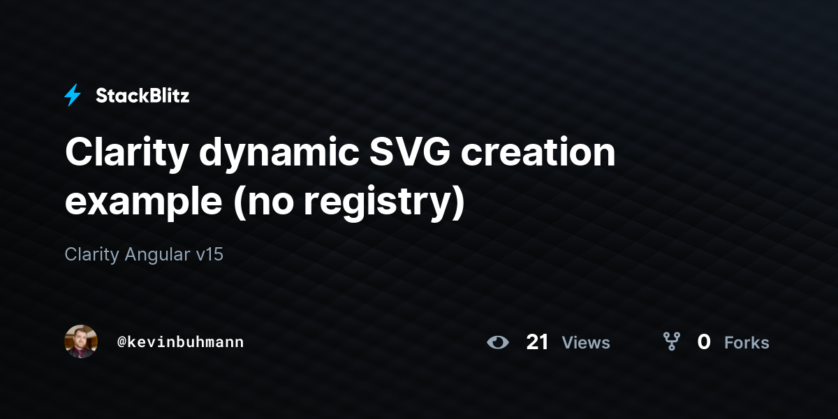 Clarity dynamic SVG creation example (no registry) - StackBlitz Clarity dynamic SVG creation example (no registry) - StackBlitz