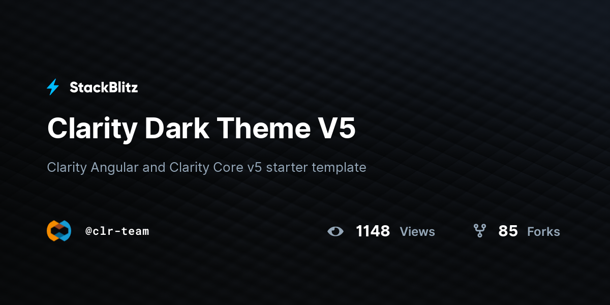 Clarity Dark Theme V5 - StackBlitz