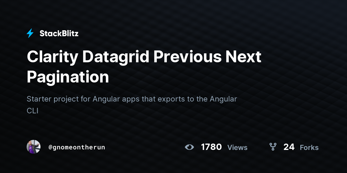 Clarity Datagrid Previous Next Pagination - StackBlitz