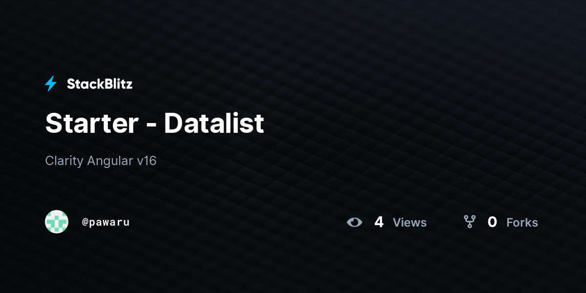 Starter - Datalist - StackBlitz