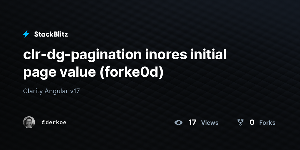 clr-dg-pagination inores initial page value (forke0d) - StackBlitz clr-dg-pagination inores initial page value (forke0d) - StackBlitz