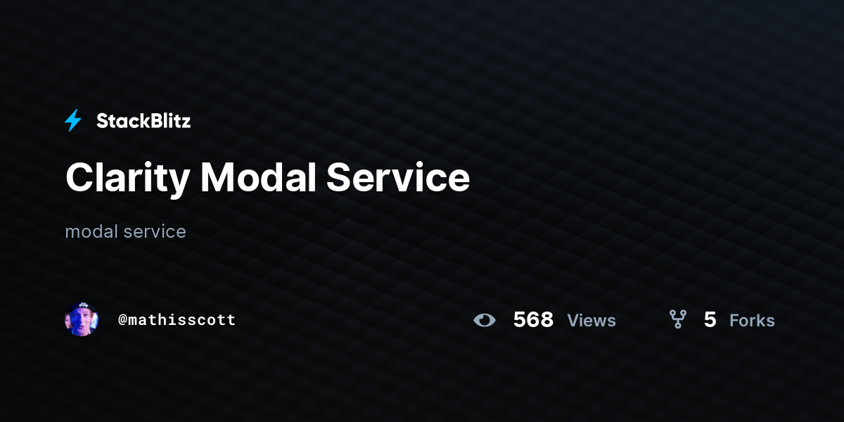 Clarity Modal Service - StackBlitz
