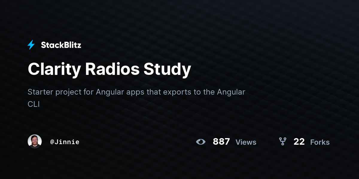 Clarity Radios Study - StackBlitz