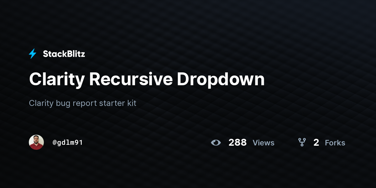 Clarity Recursive Dropdown - StackBlitz Clarity Recursive Dropdown - StackBlitz
